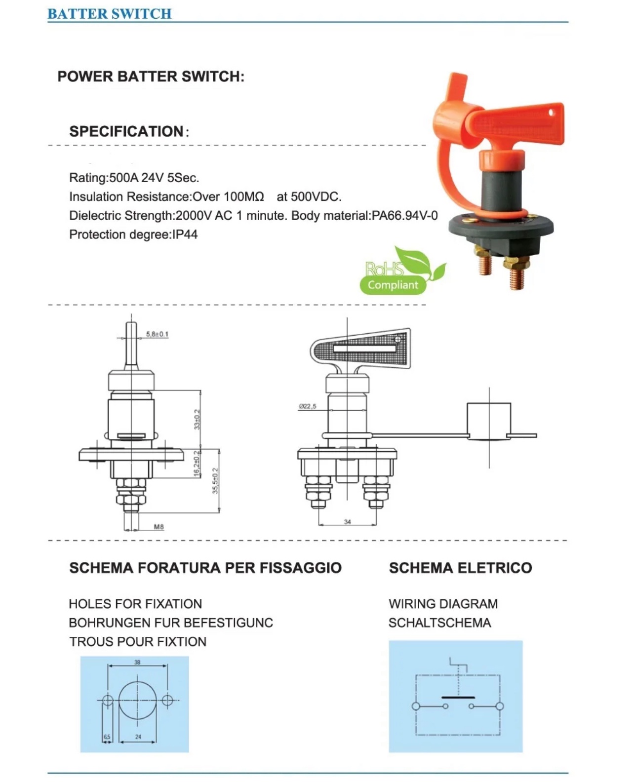 ΓΕΝΙΚΟΣ ΔΙΑΚΟΠΤΗΣ ΚΟΚΚΙΝΟΣ ΟΝ-ΟFF 12V-24V (κατάλληλος για αυτοκίνητα ...