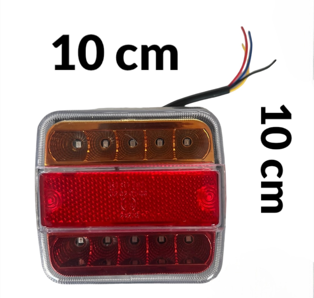 ΦΑΝΟΣ ΟΠΙΣΘΙΟΣ LED ΦΛΑΣ ΠΟΡΕΙΑΣ ΣΤΟΠ ΤΕΤΡΑΓΩΝΑ 12/24V (10εκατοστά Χ ...