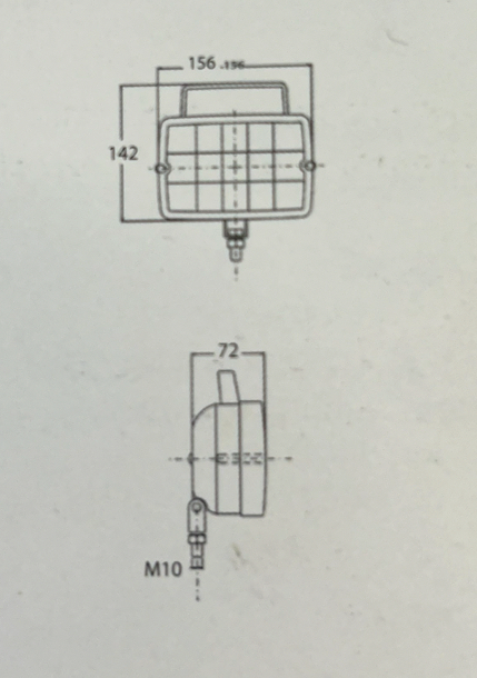 ΦΑΝΟΣ ΕΡΓΑΣΙΑΣ DASTERI ΤΕΤΡΑΓΩΝΟΣ 12V-24V (με λαμπα H3 12V-55W) - ΚΟΛΛΙΑΣ
